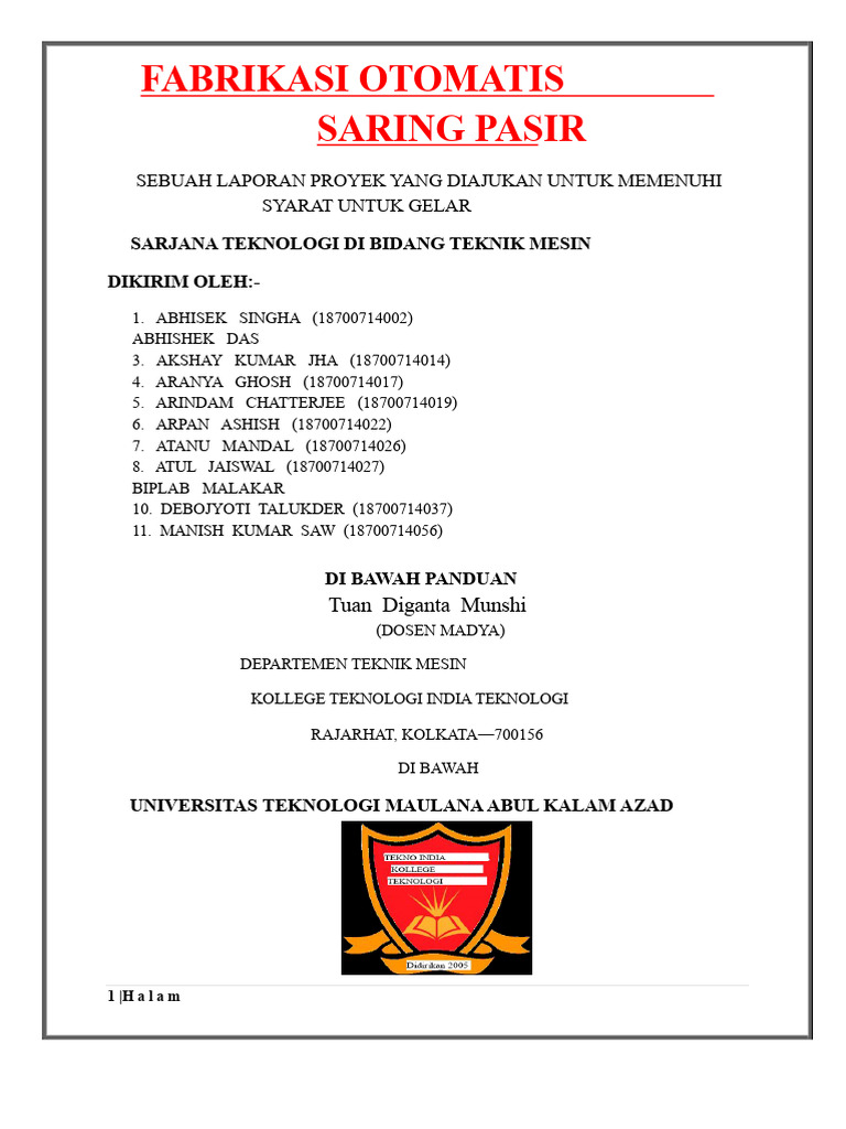 Filter Pasir Otomatis Dan Pemisah | PDF