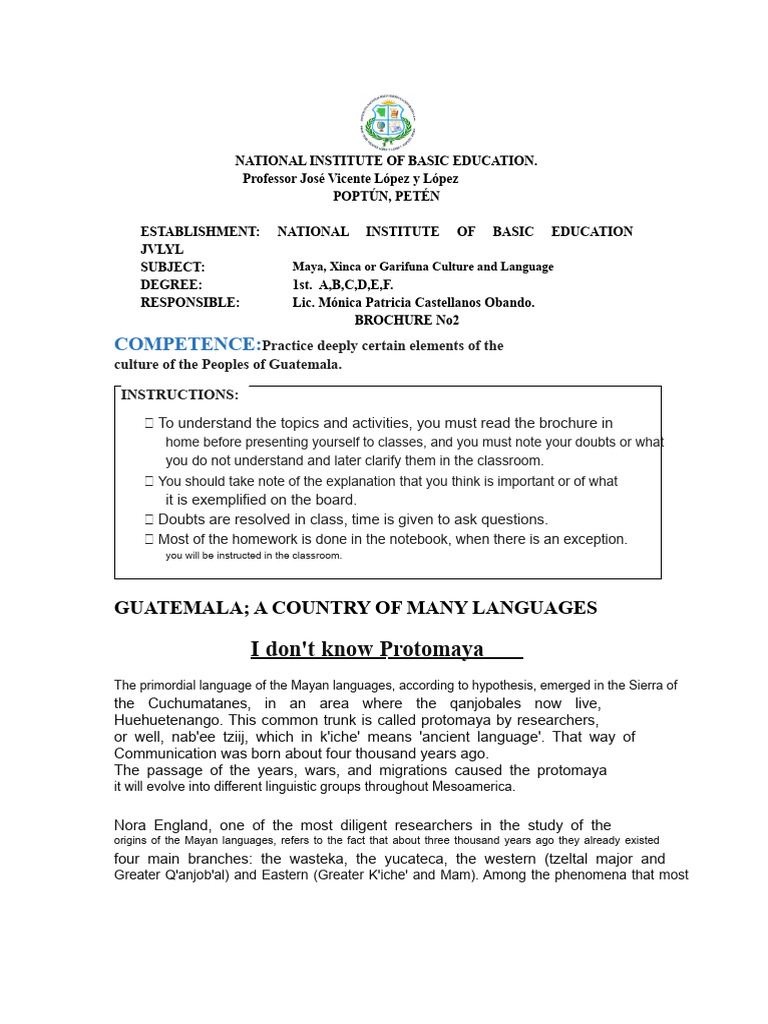 Brochure No. 2 Culture FIRST. | PDF | Maya Civilization | Mesoamerica