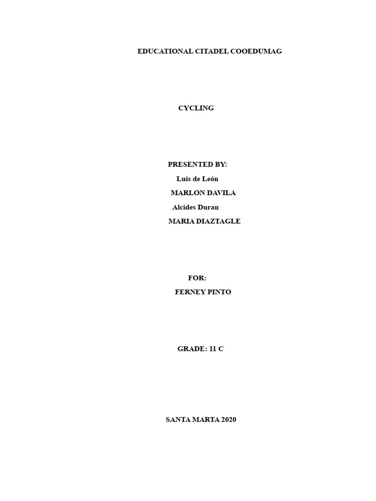 Written Work Physical Education (Cycling) | PDF | Cycle Sport | Cycle ...