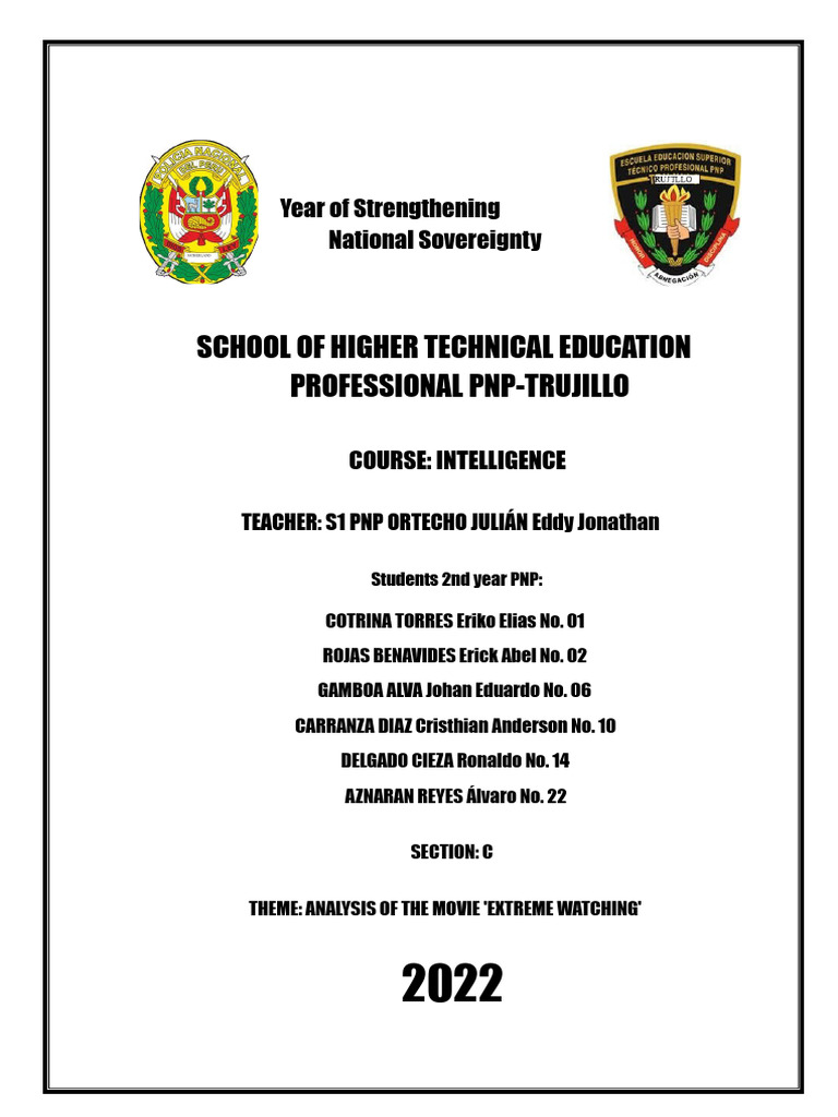 Analysis of The Movie Extreme Surveillance - Intelligence | PDF ...