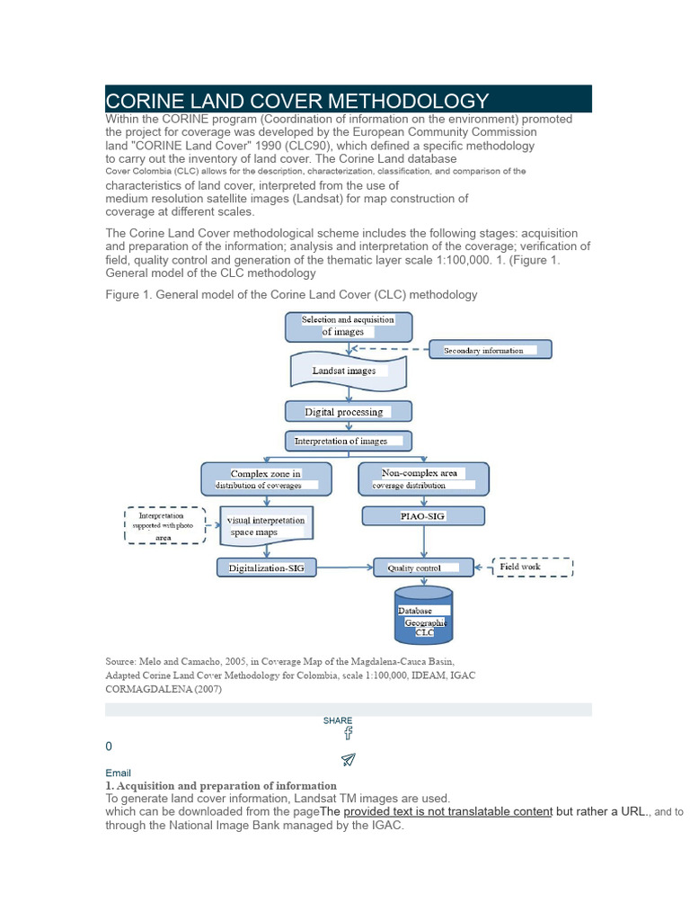Corine Land Cover Methodology | PDF | Satellite Imagery | Topography
