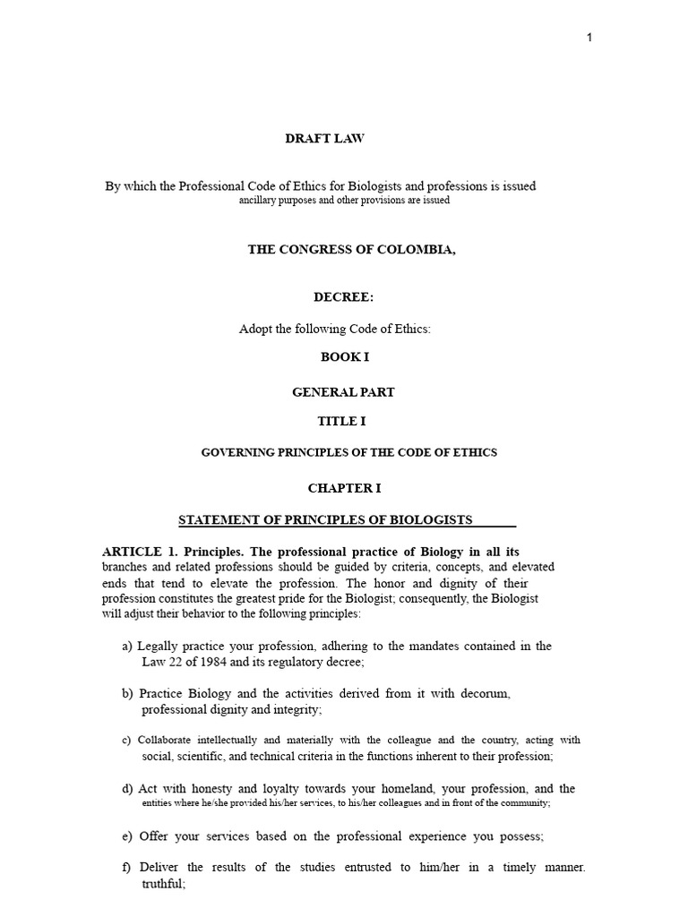 Biologist Code of Ethics | PDF | Crimes | Crime & Violence