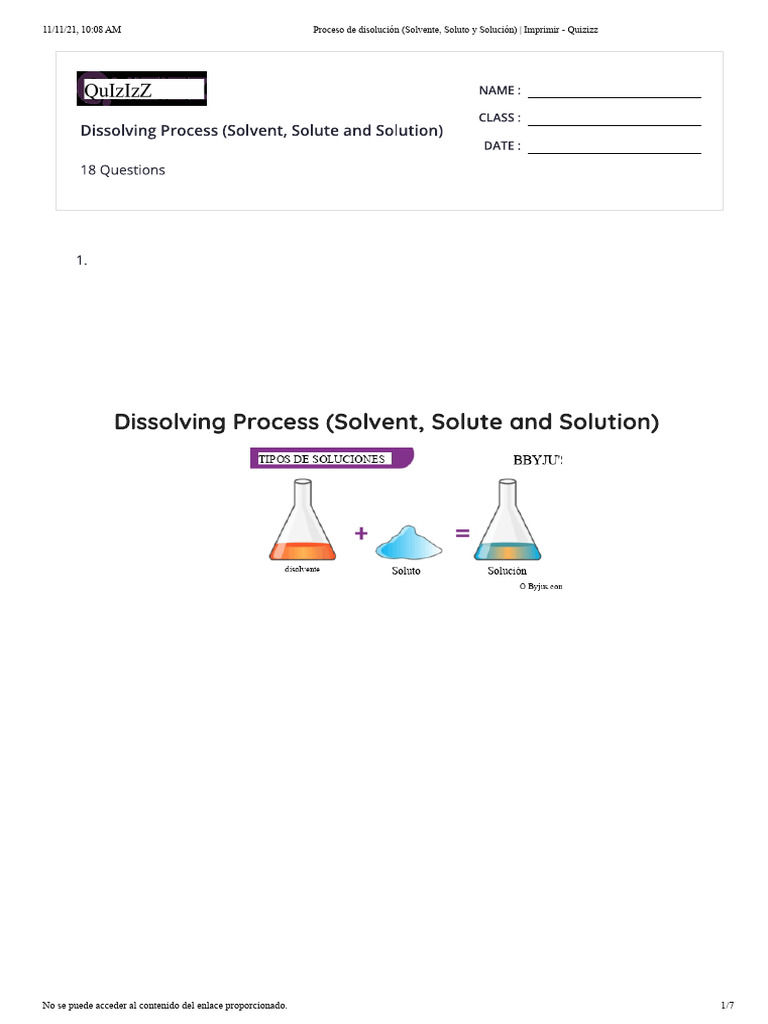 Disolvente y soluto: conceptos clave | PDF | Solubilidad | Química