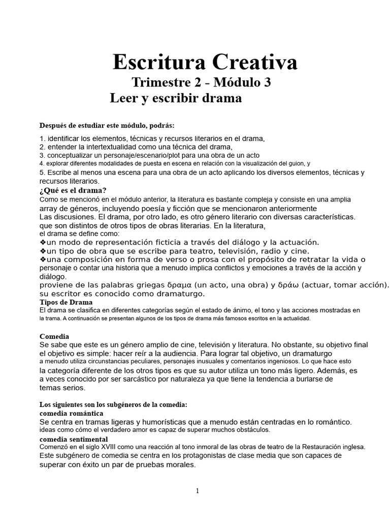 Elementos Esenciales del Drama | PDF | Tragedia | Comedia