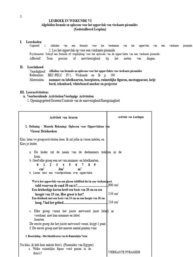 Gedetailleerd Lesplan | PDF