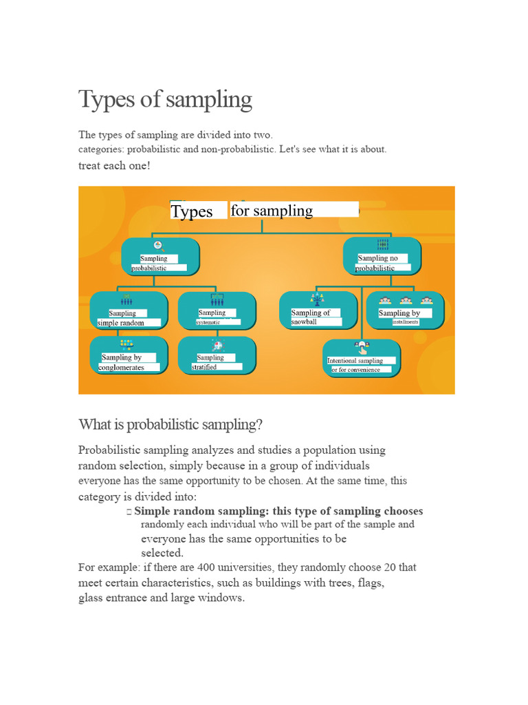 Types of Sampling | PDF | Sampling (Statistics) | Stratified Sampling