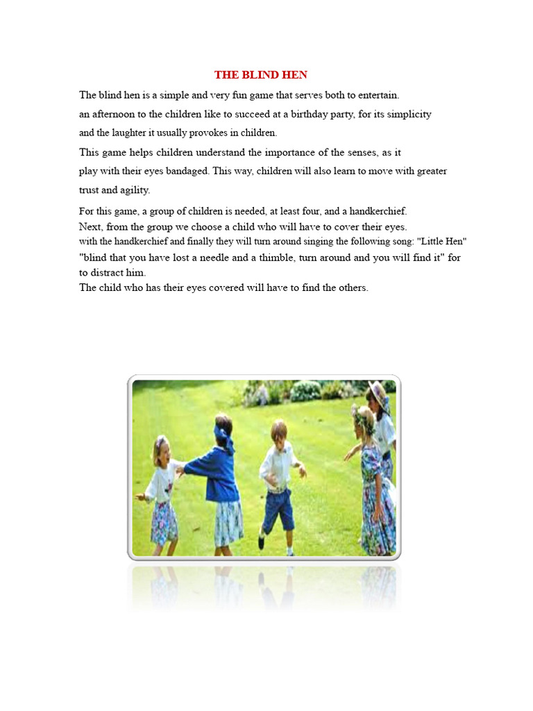 Traditional Games - The Blind Hen - Spinning Top - Etc. | PDF