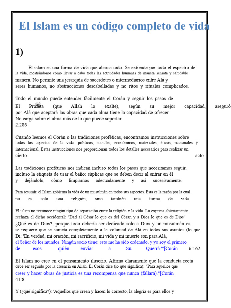 El Islam Es Un Código Completo de Vida. | PDF | Alá | Matrimonio