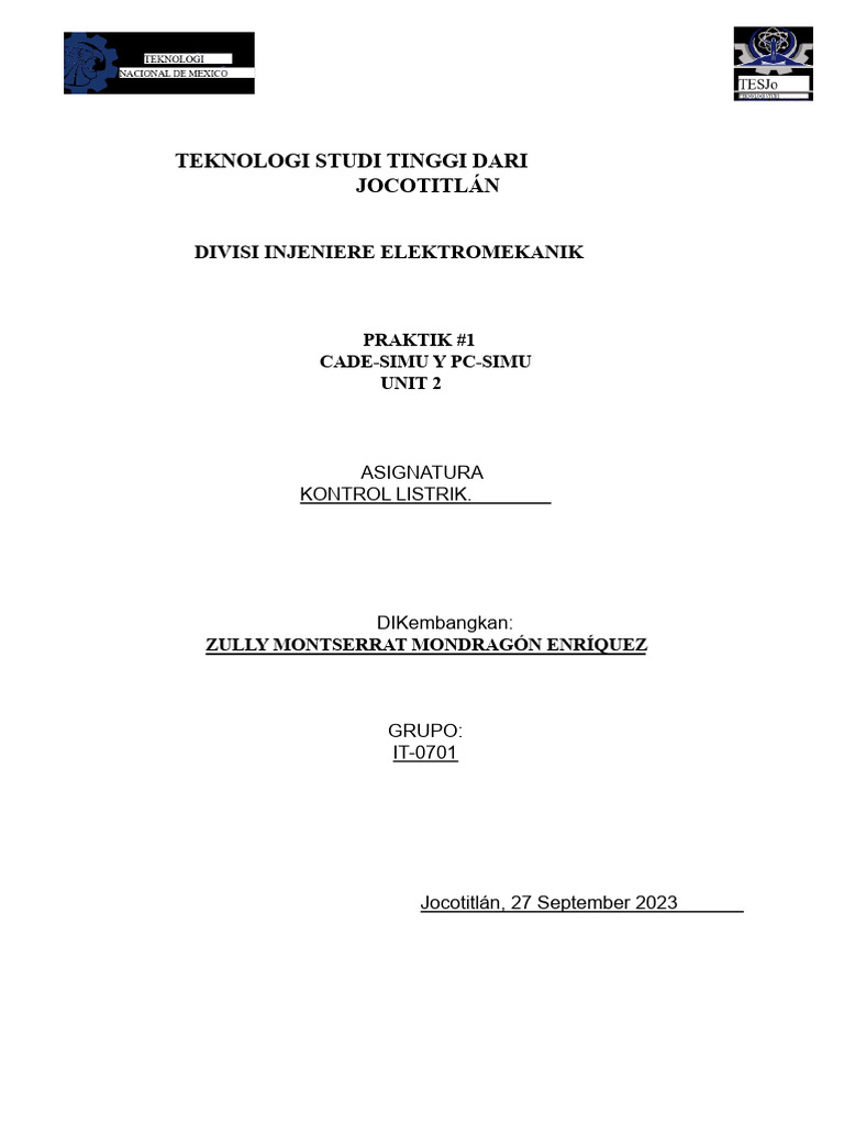 Praktik 1 Cade-Simu Dan Pc-Simu | PDF