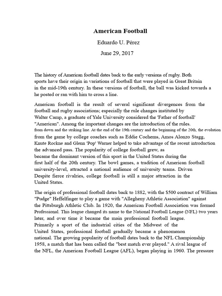 History of American Football | PDF | College Football | American Football
