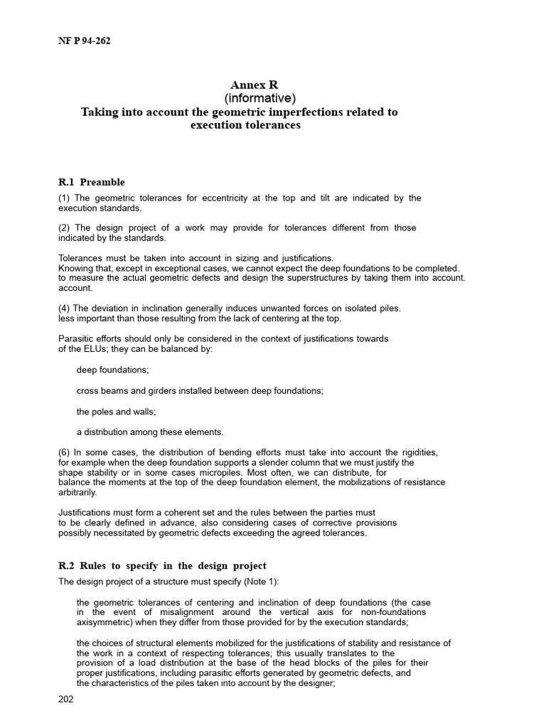 Tolerance of Pile Execution | PDF | Engineering Tolerance | Bending