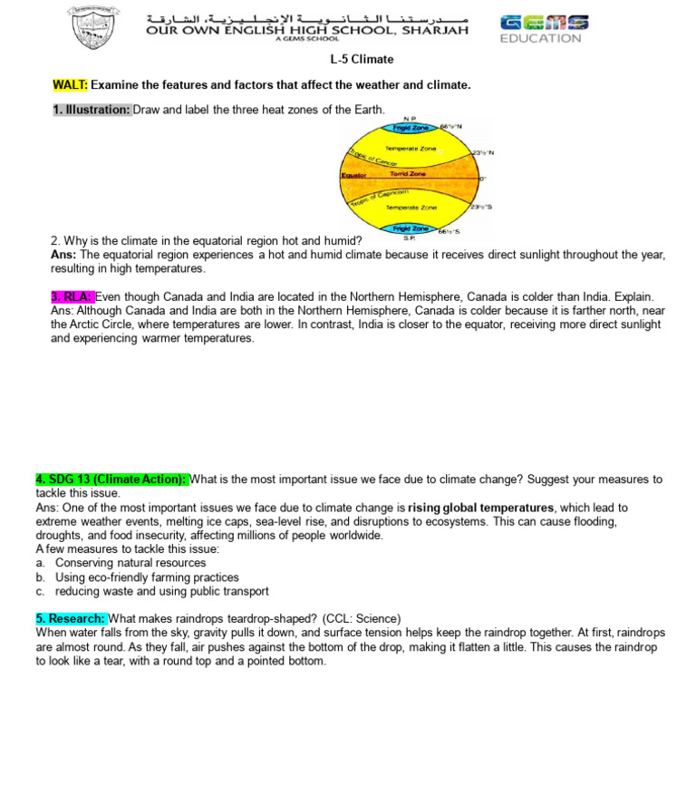 Sitesapp OOSClassroomSyncMyFiles10014835Climate Question20Answer PDF | PDF