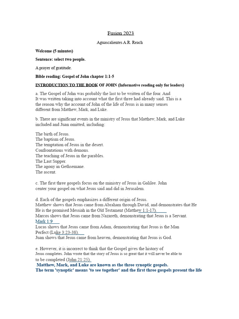 Commentary on John 1:1-5 | PDF | Jesus | Gospel Of John