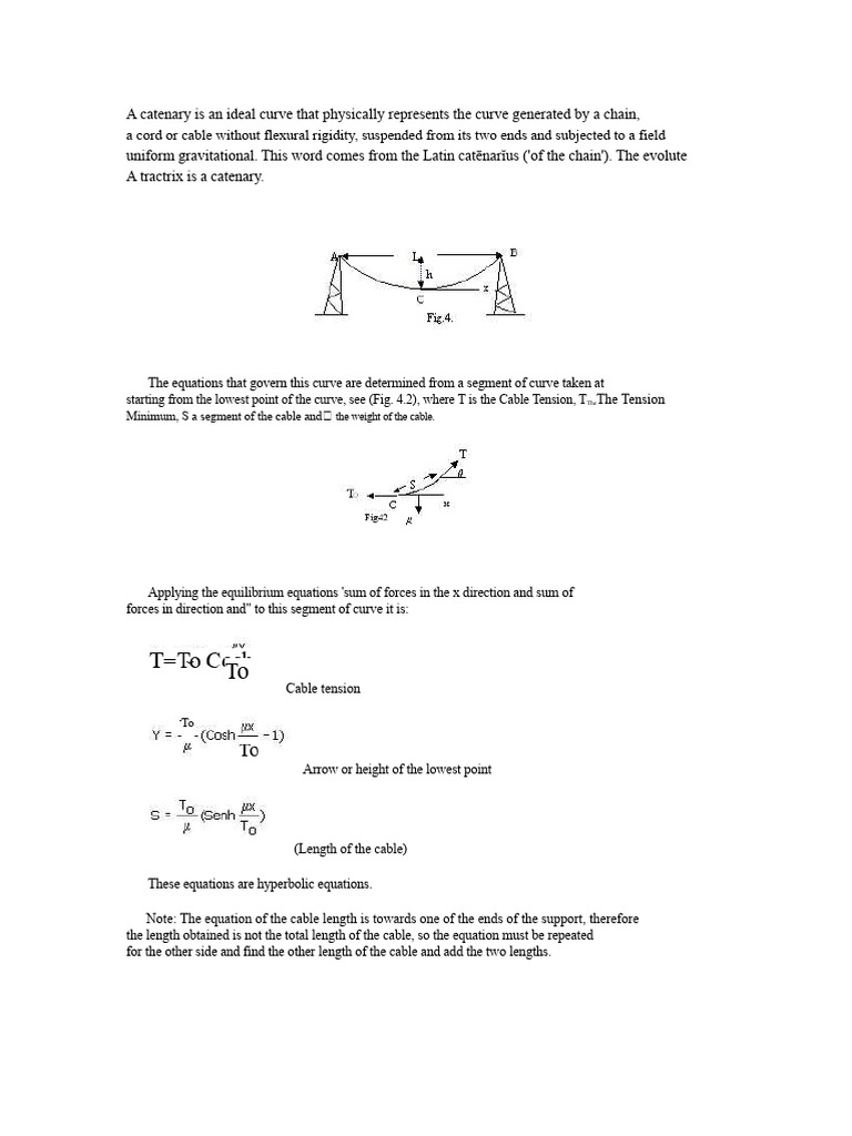 Understanding Catenary Curves in Engineering | PDF | Mechanics ...