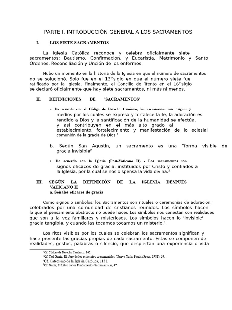 Los Siete (7) Sacramentos PARTE I. Introducción | PDF | Sacramentos ...