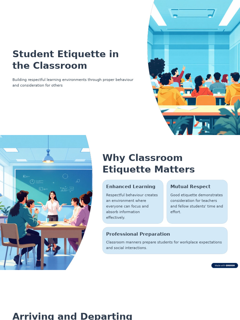 Student Etiquette in The Classroom | PDF | Etiquette | Classroom
