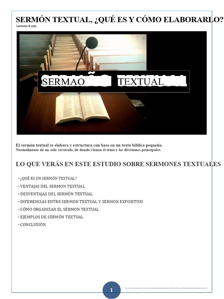Cómo Elaborar un Sermón Textual | PDF | Sermón | Biblia