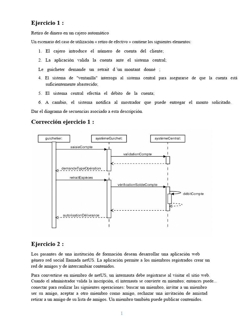 Serie de Ejercicios UML Corr DSeq | PDF | Hipervínculo | Caso de uso