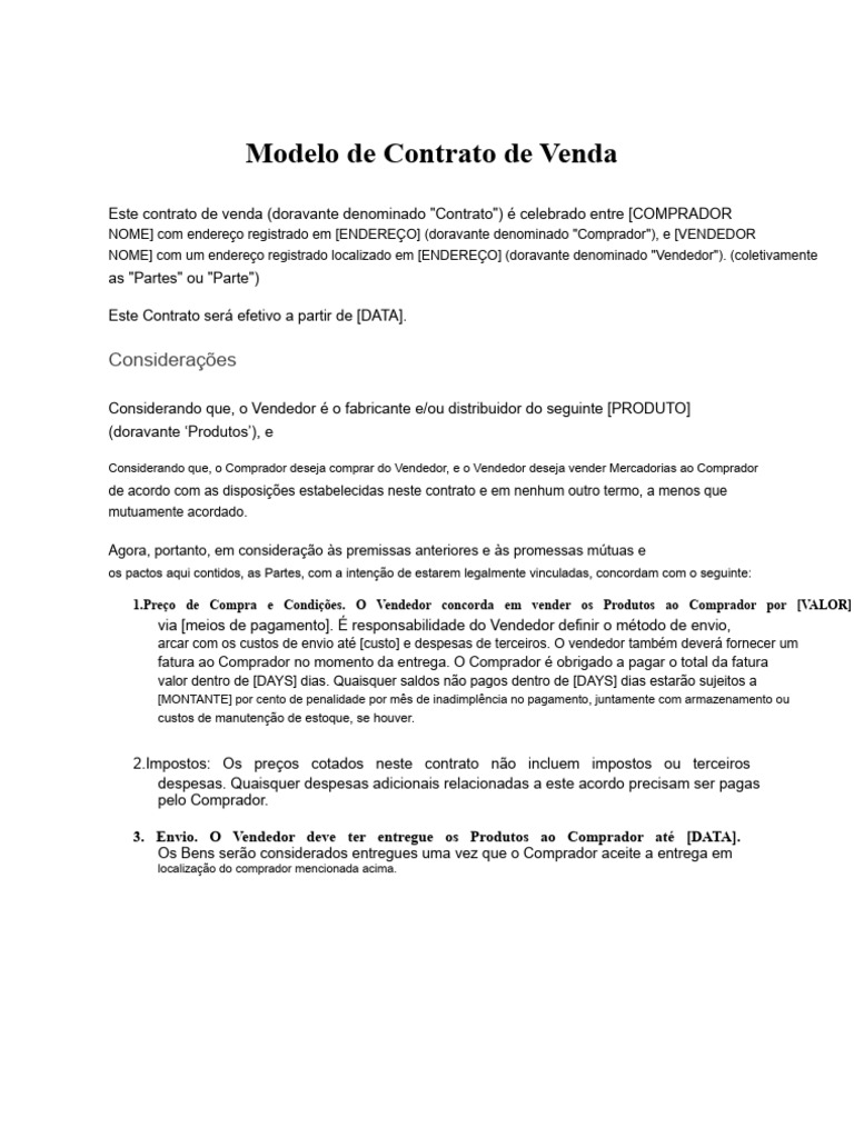 Modelo de Contrato de Venda 01 | PDF | Impostos