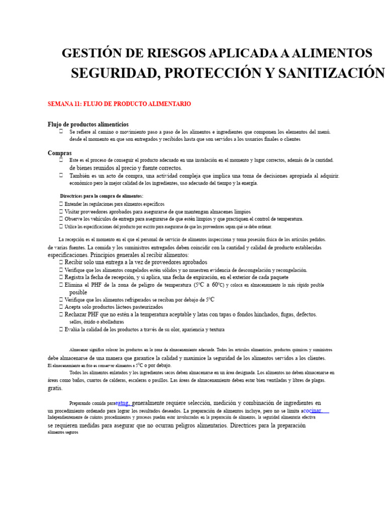 Rmas-Lec Semana 11 | PDF | Alimentos | Calidad (comercial)