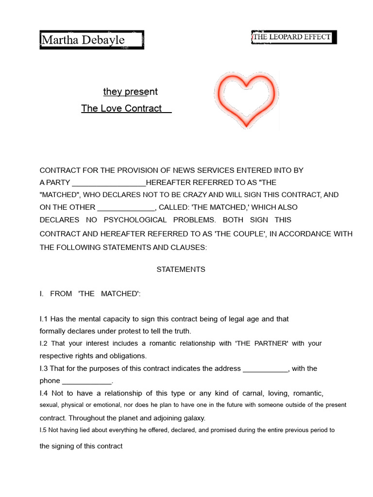 Contract of Love | PDF | Romance (Love)
