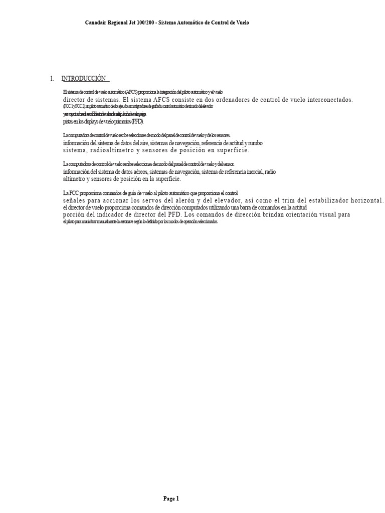Bombardier CRJ 200 - Sistema de Control de Vuelo Automático | PDF ...
