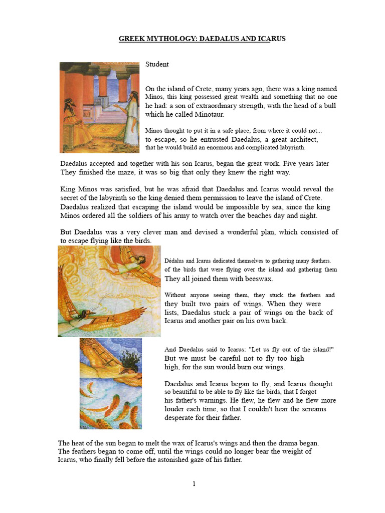 090 - GREEK MYTHOLOGY Daedalus and Icarus | PDF