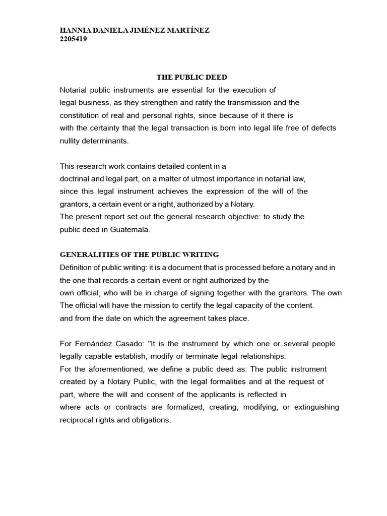 The Public Deed Essay | PDF | Deed | Common Law