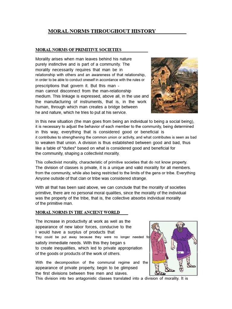 Evolution of Moral Norms Through History | PDF | Society | Morality