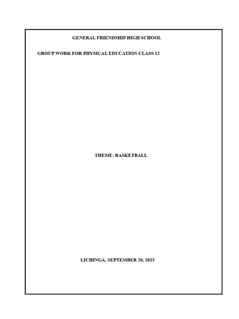 Physical Education Work | PDF | Hand | Team Sports
