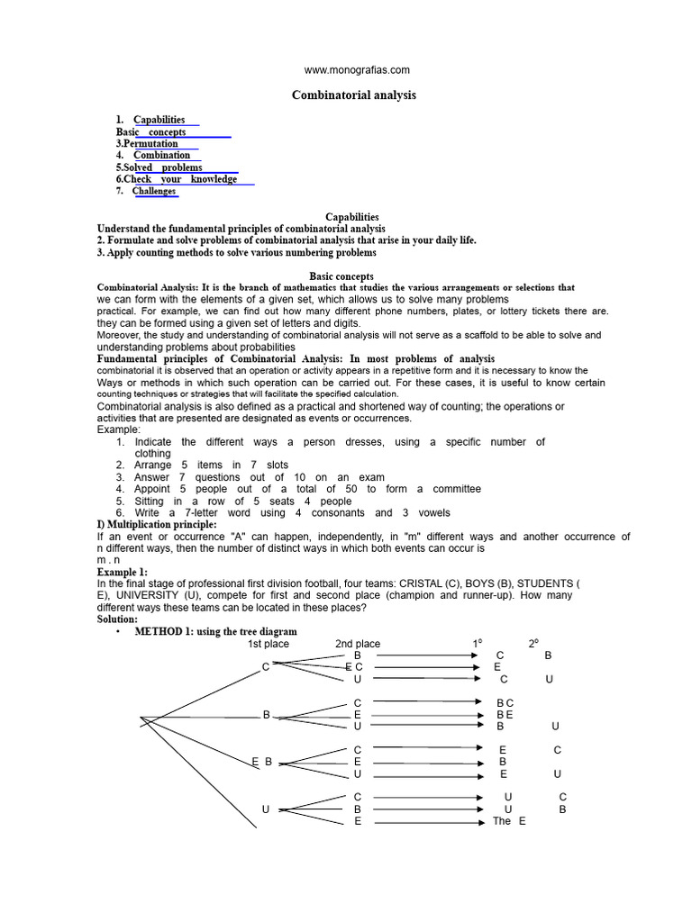 Combinatorics Pdf Combinatorics Permutation