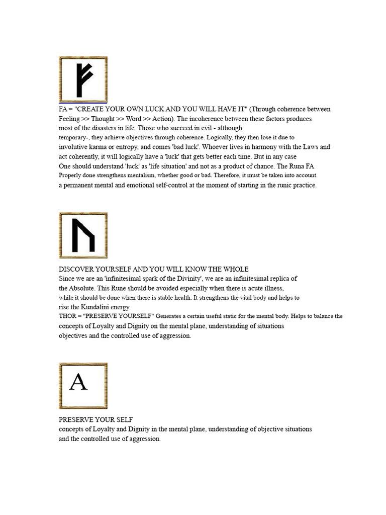 Runes of Wotan and Meaning | PDF | Kundalini | Luck