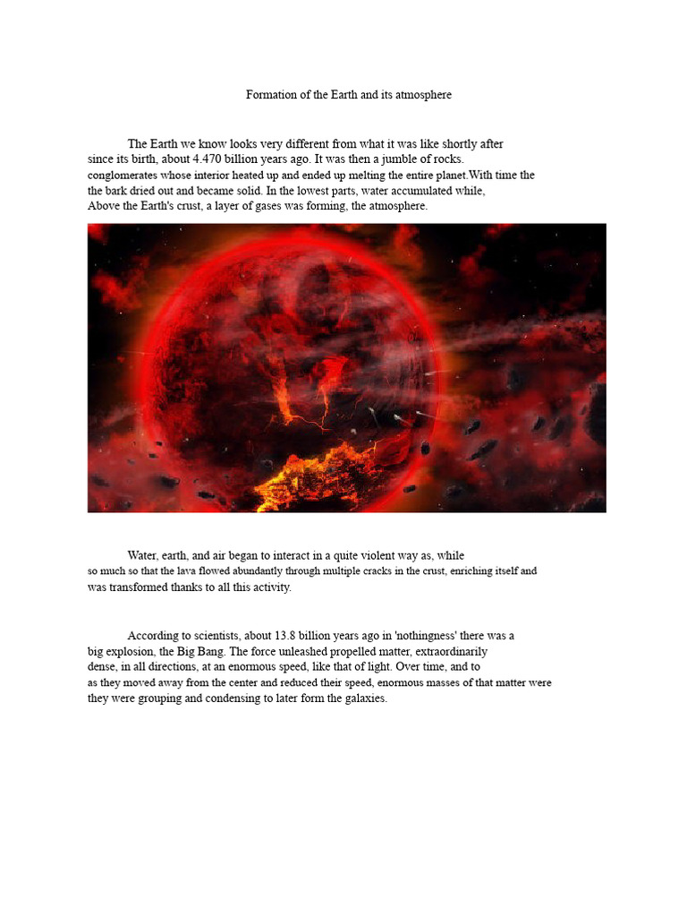 Formation of The Earth and Its Atmosphere | PDF