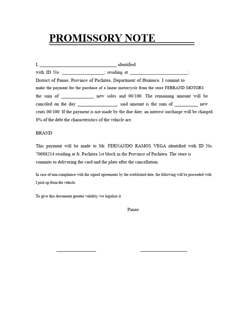 Promissory Note Commitment | PDF