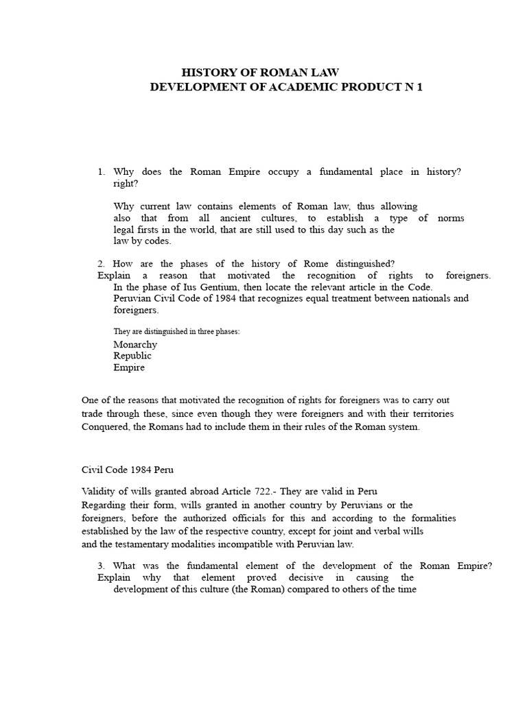 Evolution of Roman Law and Its Impact | PDF
