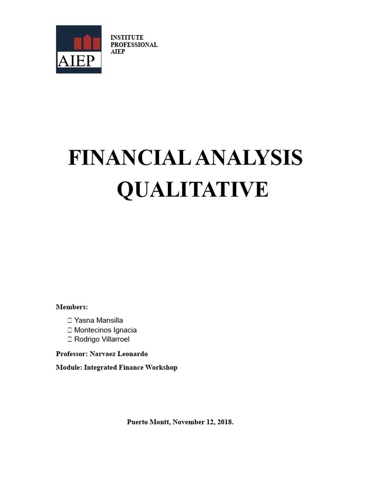 Qualitative Financial Analysis Overview | PDF | Qualitative Research ...