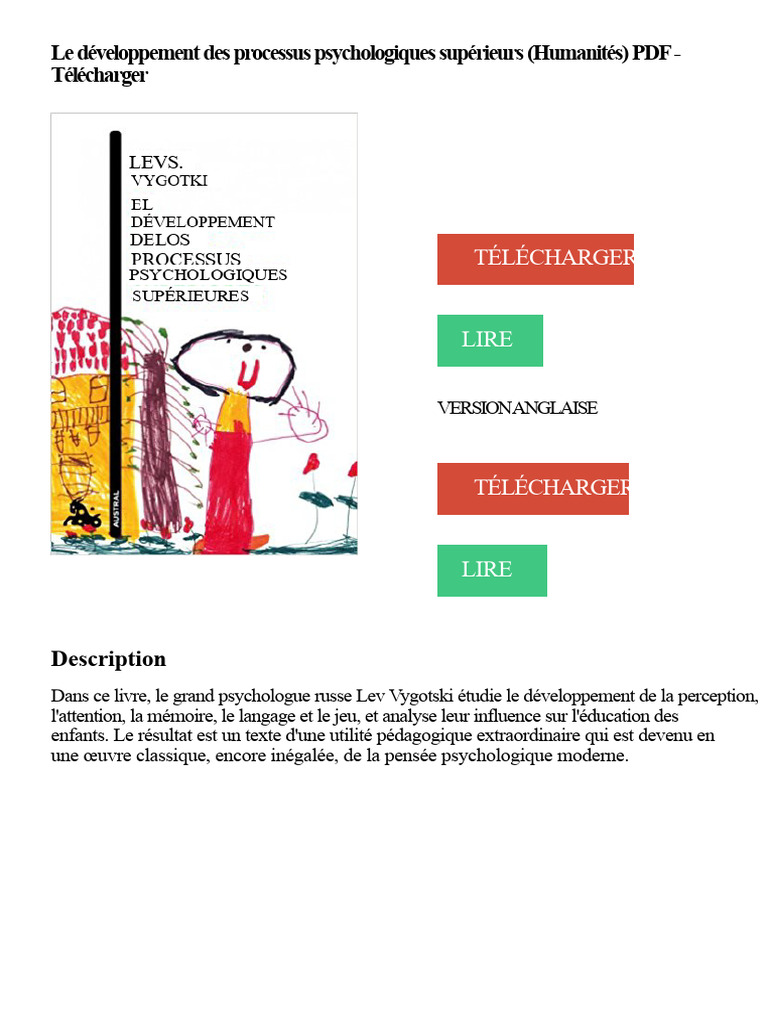 Développement des processus psychologiques | PDF | Psychologie | Pédagogie