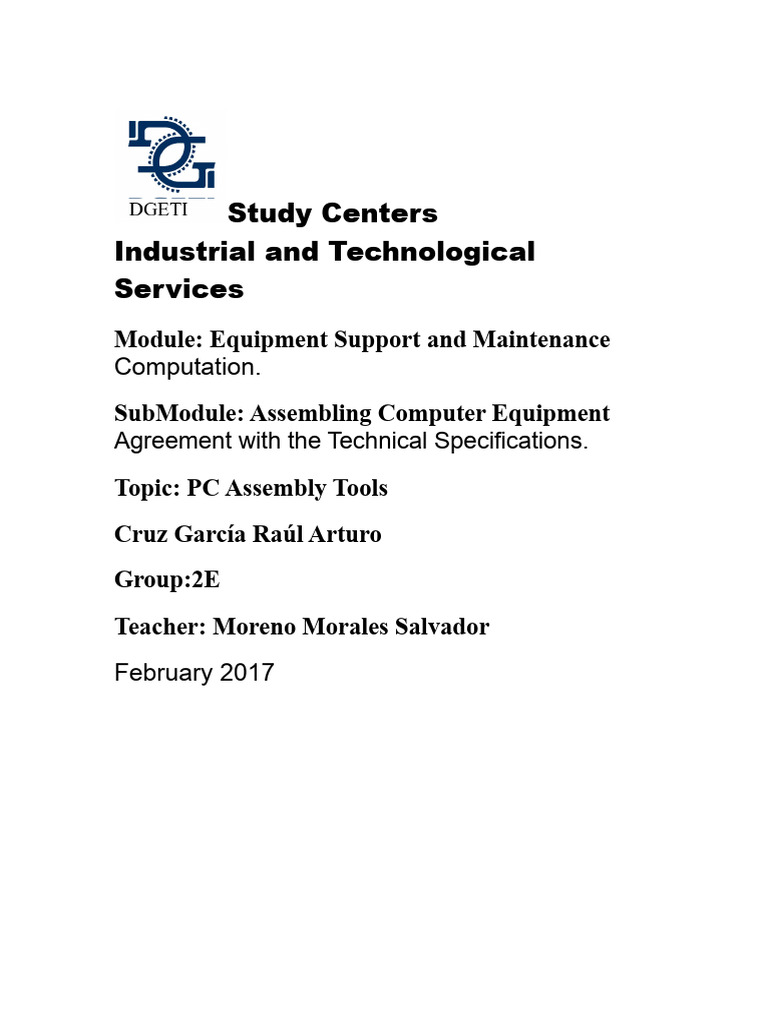PC Assembly Tools | PDF | Personal Computers | Screw