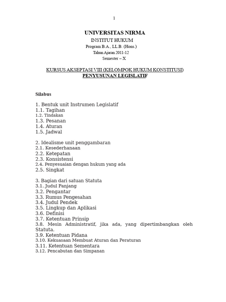 Penyusunan Undang-Undang | PDF