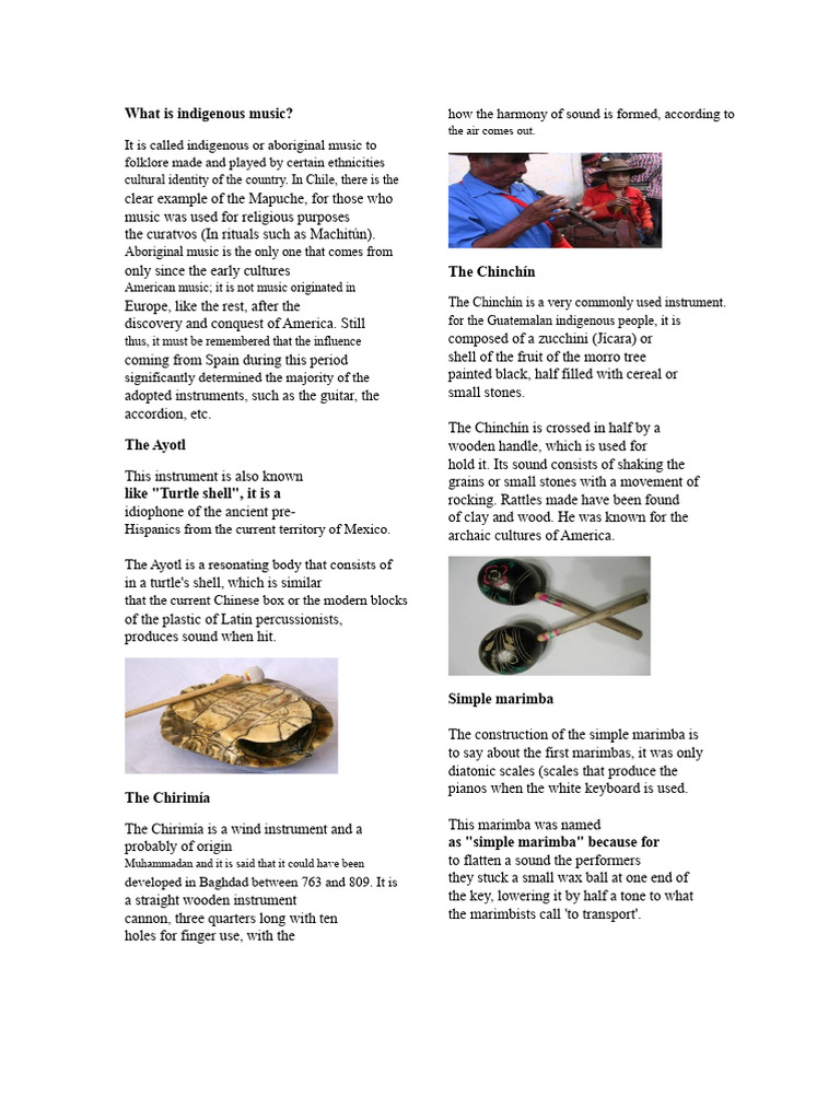 Indigenous Music and Instruments Explained | PDF | Musical Instruments