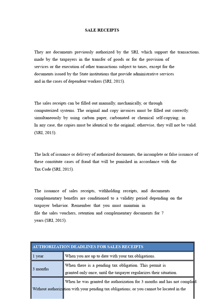 Sales Receipts | PDF | Receipt | Taxes