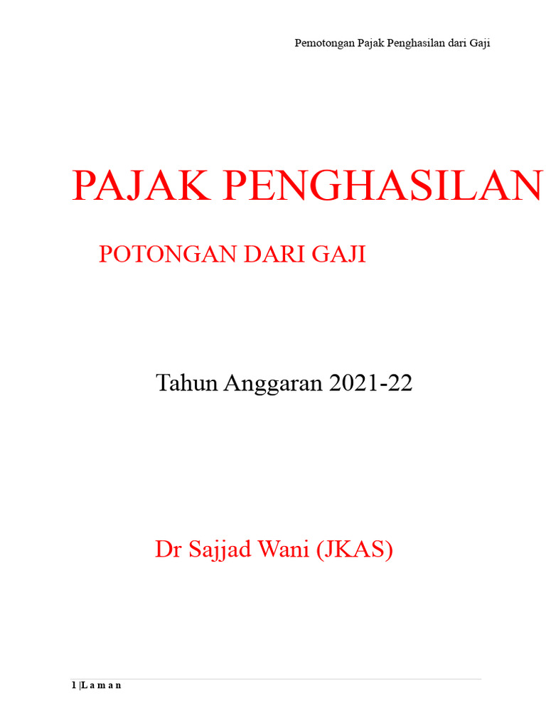 Pemotongan Pajak - DR Sajjad Wani JKAS | PDF