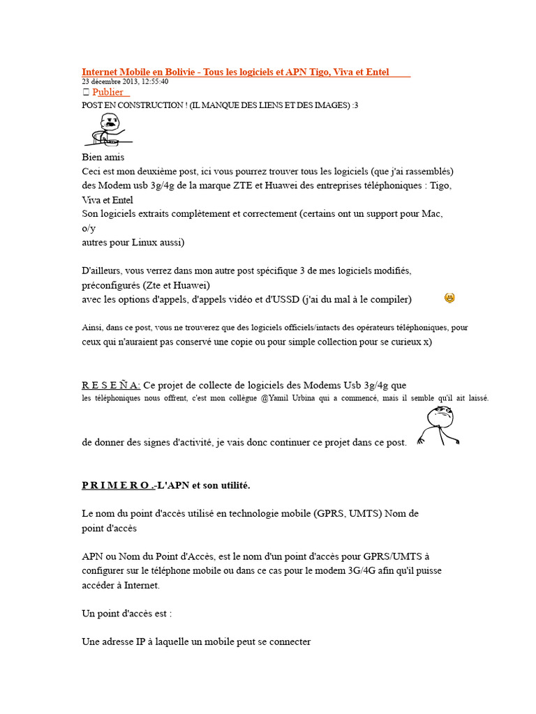 APN Tigo et logiciels pour modems 3G/4G | PDF | l'Internet | Téléphones ...
