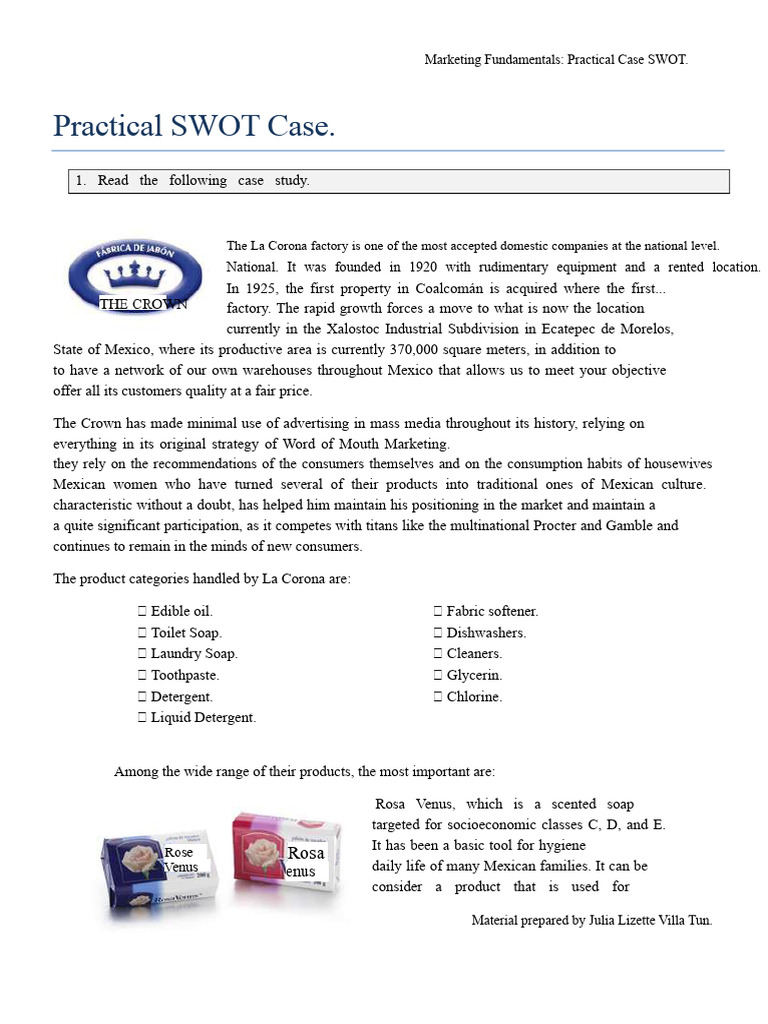 Practical SWOT Case | PDF | Detergent | Soap