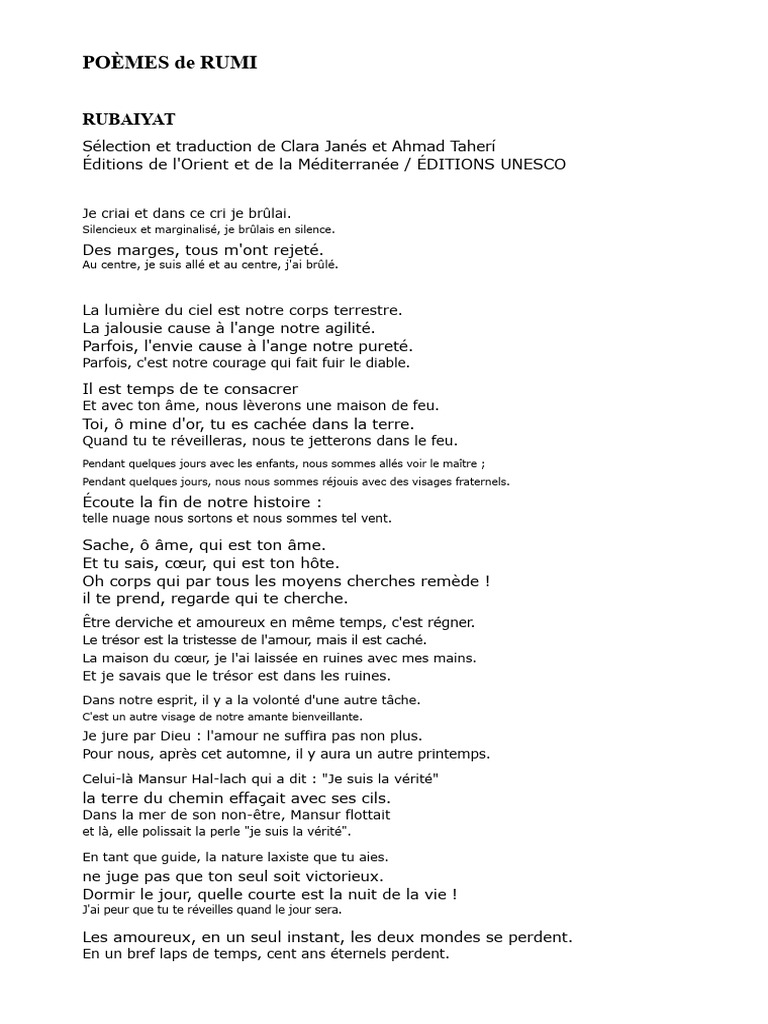 Poeme De Rumi Sur L Amour