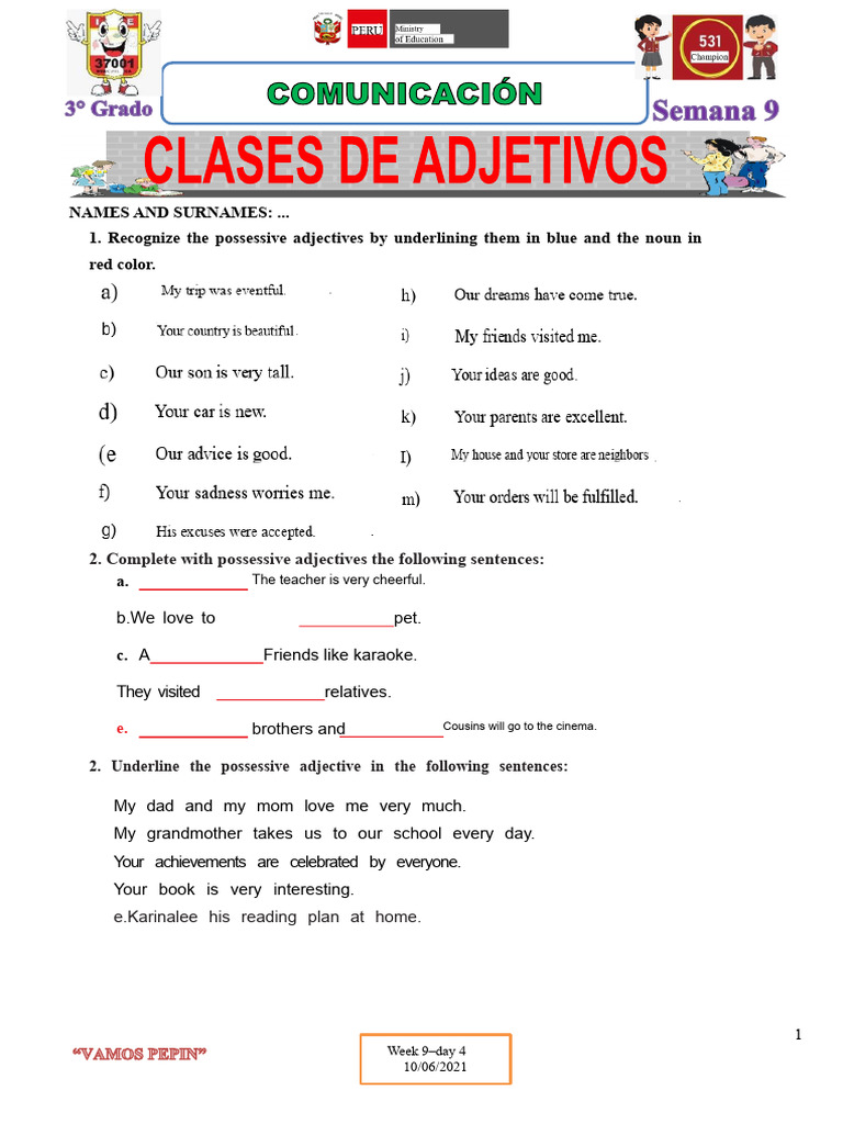 Understanding Possessive Adjectives | PDF | Adjective | Morphology