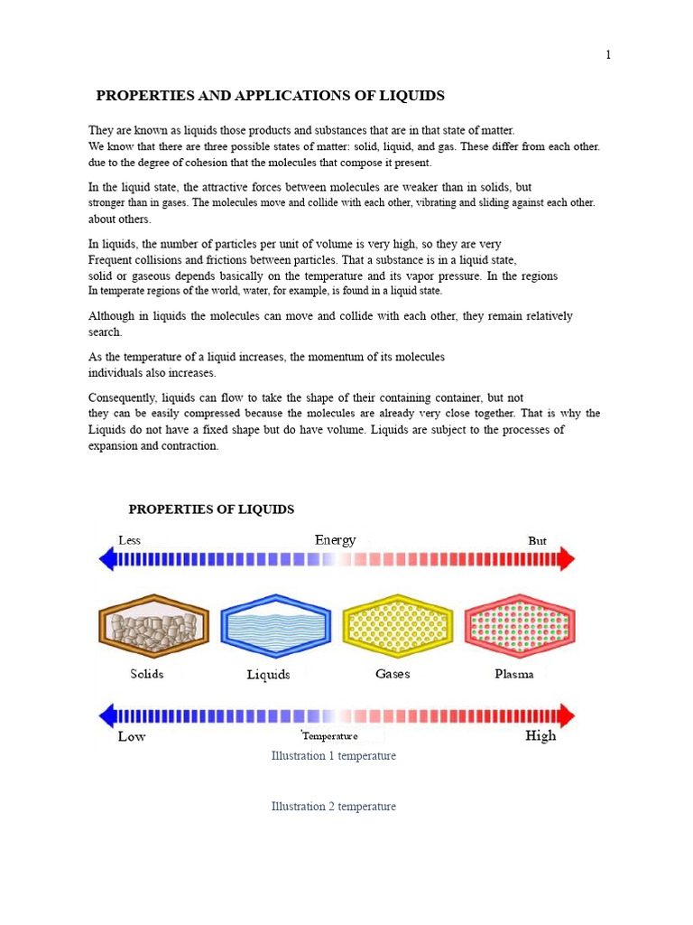 Properties and Applications of Liquids | PDF | Liquids | Viscosity