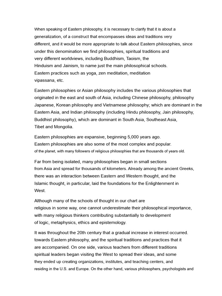 Understanding Eastern Philosophies | PDF | Eastern Philosophy | Indian ...