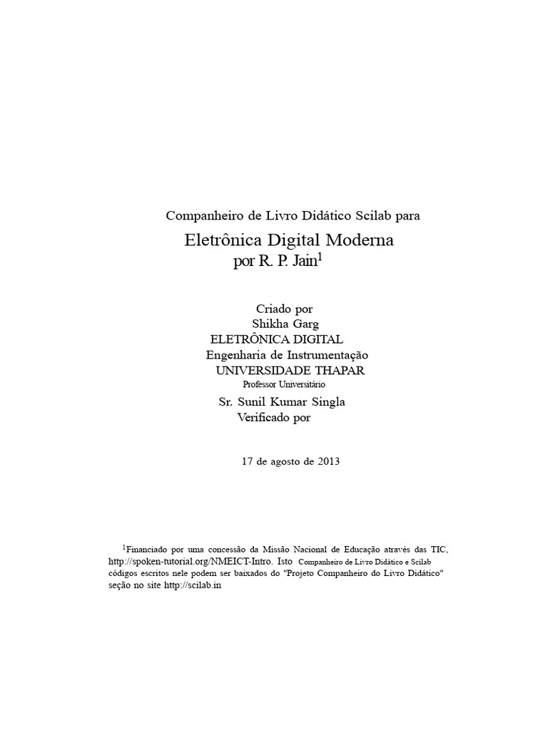 Eletrônica Digital Moderna - R. P. Jain | PDF | Aritmética