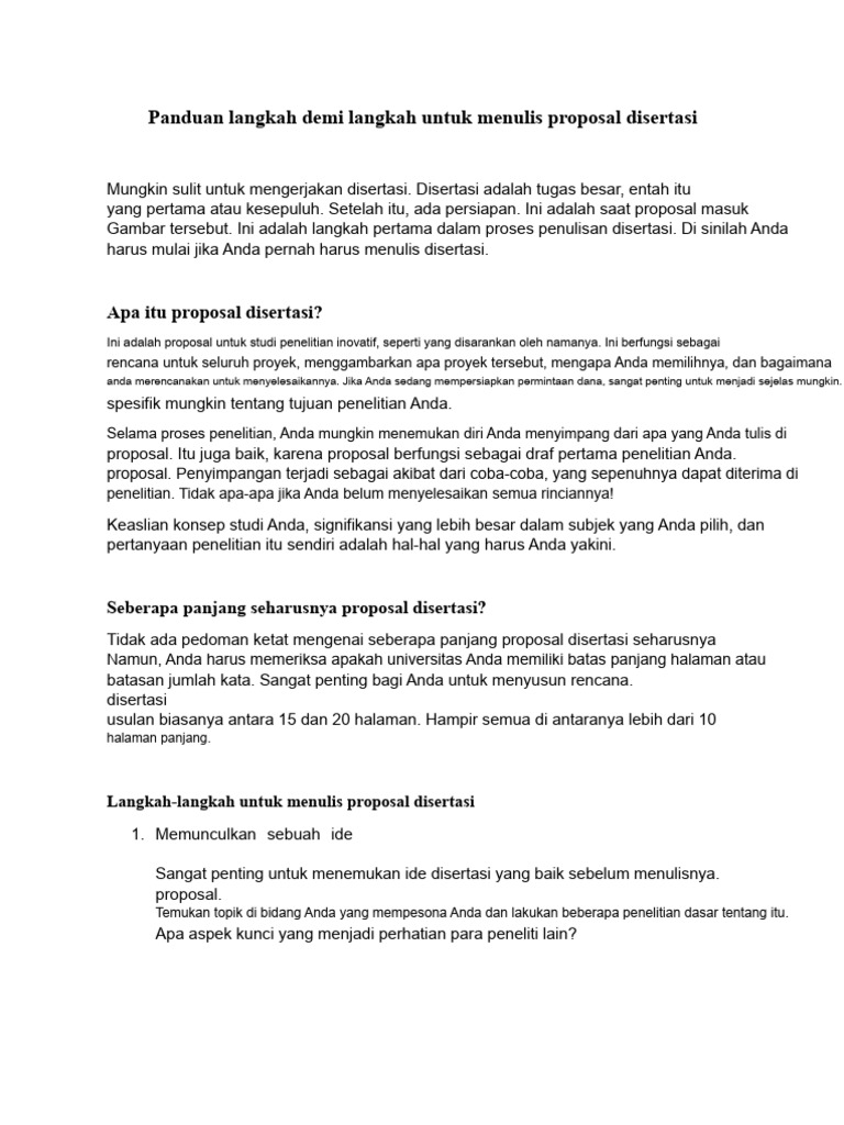 Panduan Menulis Proposal Disertasi | PDF